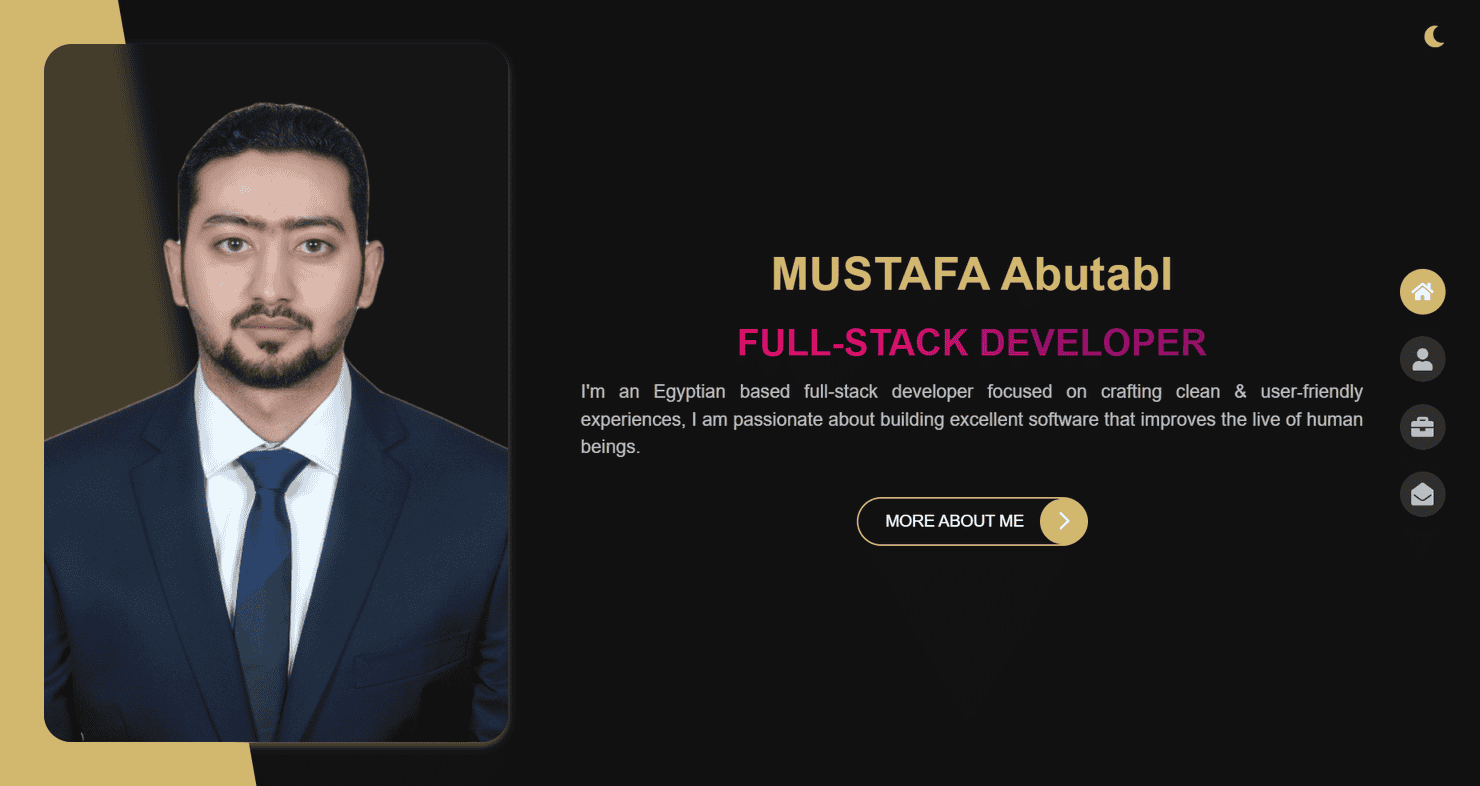 Mustafa Abutabl portfolio - Web developer using MERN Stack